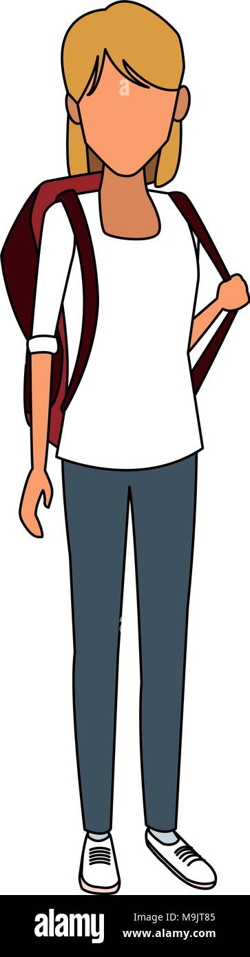 Young female student cartoon vector illustration graphic design Stock ...