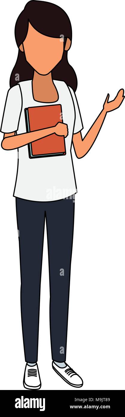 Young female student cartoon vector illustration graphic design Stock ...