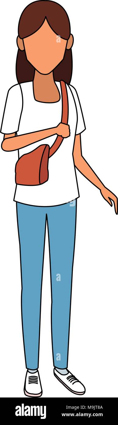 Young female student cartoon vector illustration graphic design Stock ...