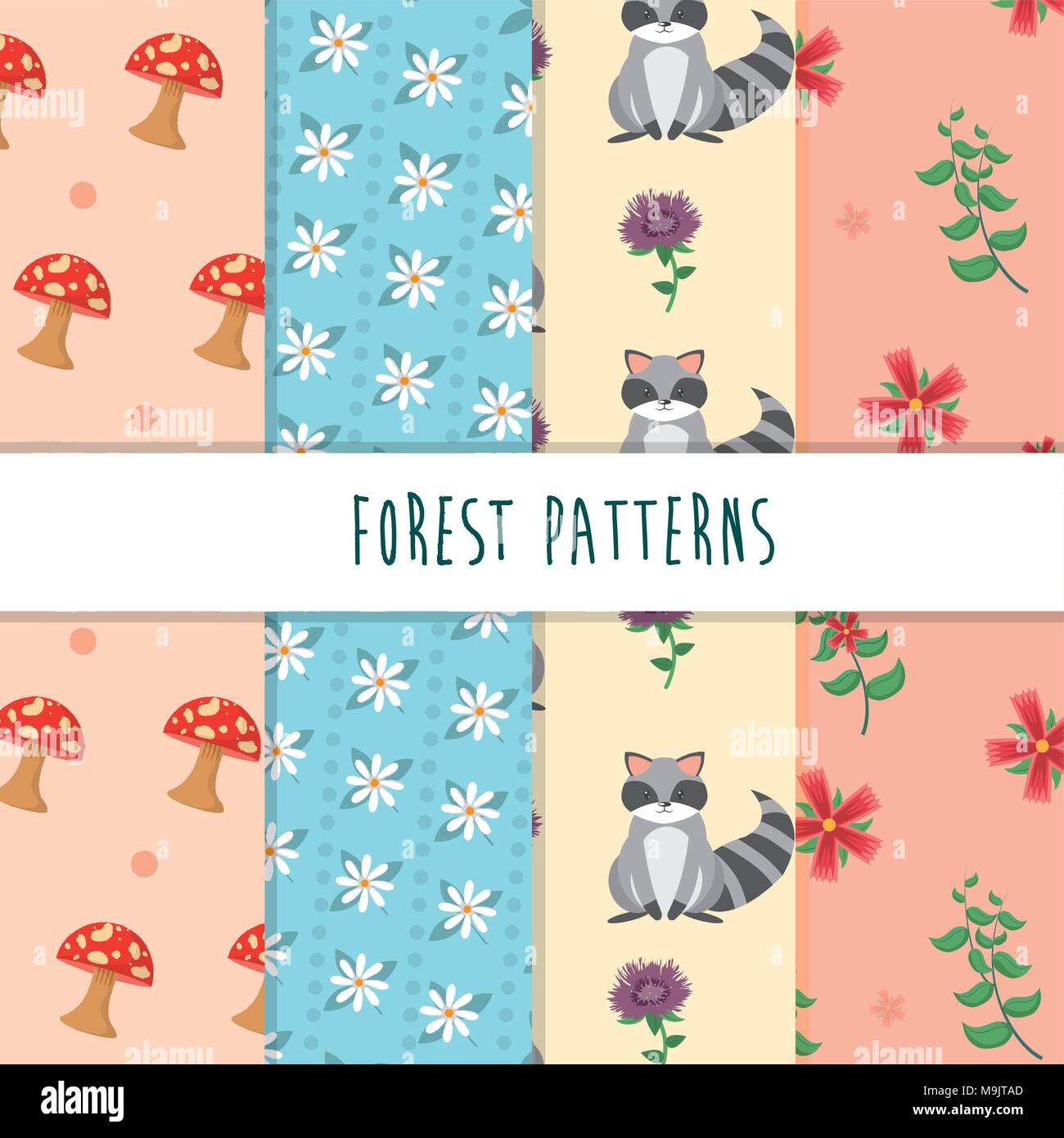 Forest cute patterns Stock Vector Image & Art - Alamy