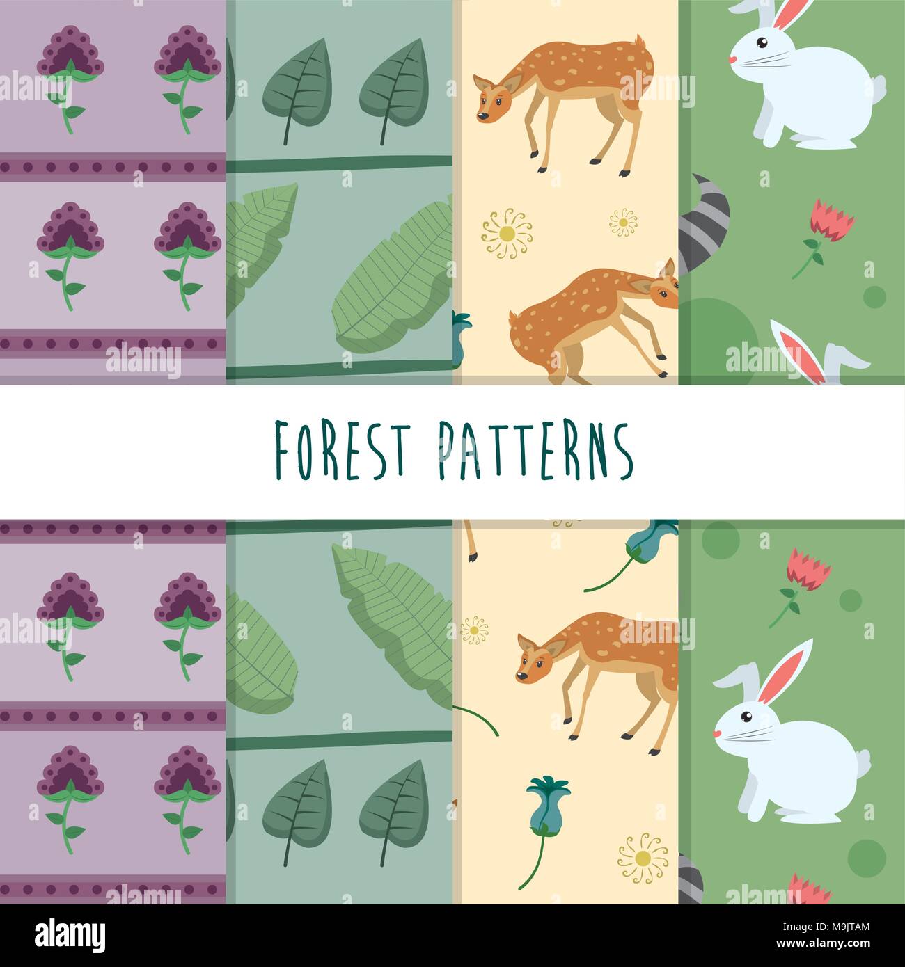Forest cute patterns Stock Vector Image & Art - Alamy