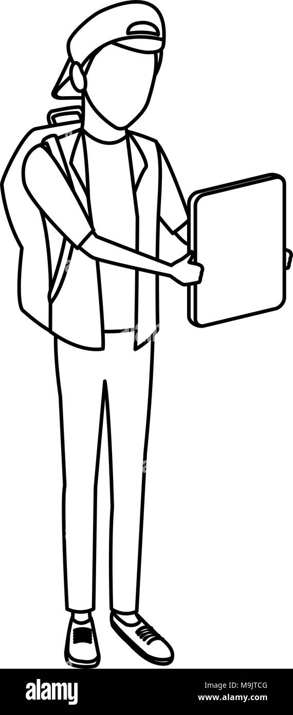 Student Studying Cartoon Black and White Stock Photos & Images - Alamy