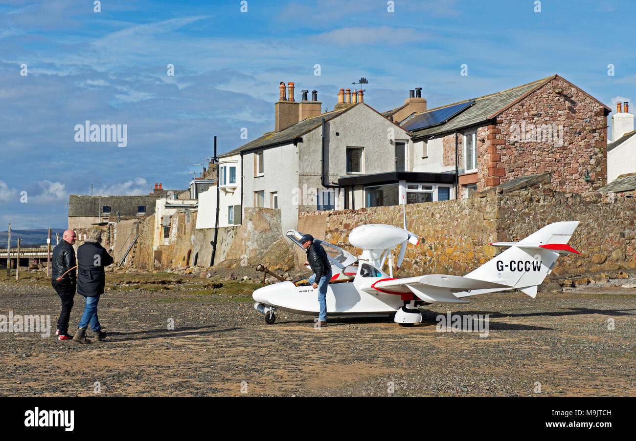 Osprey II, one-man sea-plane, Ravenglass, West Cumbria, England UK ...