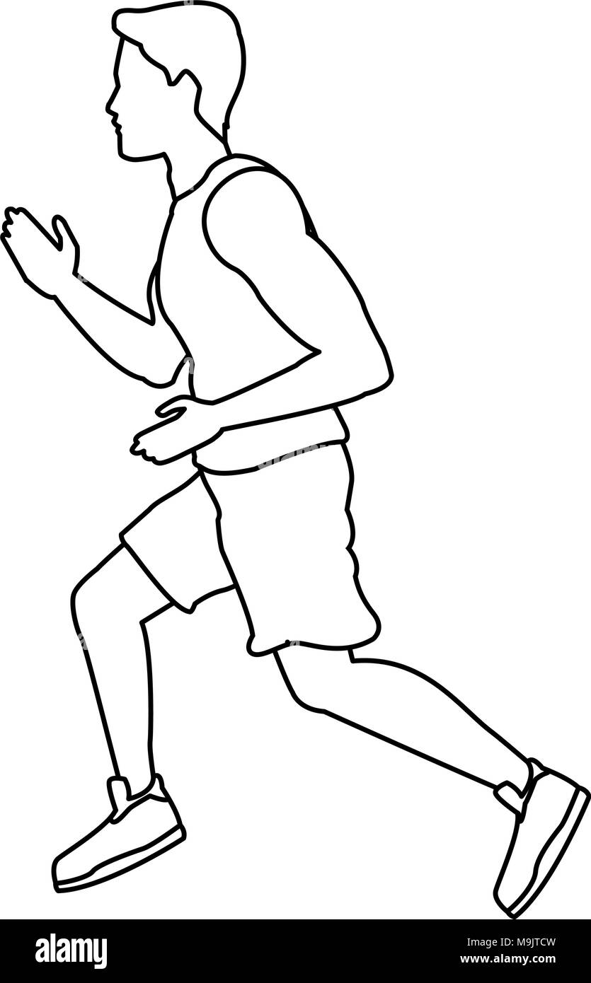 Fitness man running cartoon vector illustration graphic design Stock ...