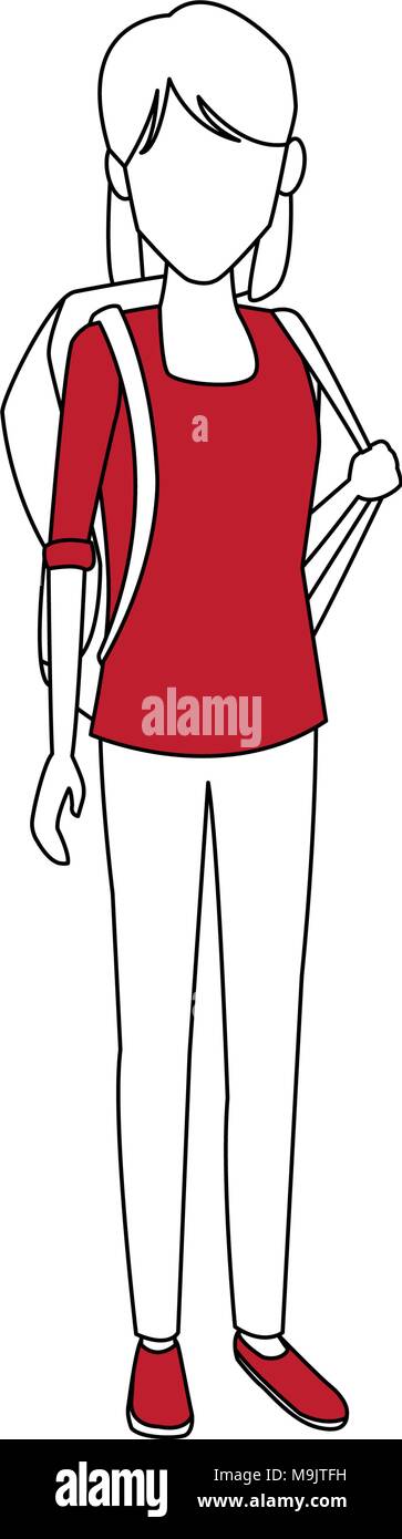 Young female student cartoon vector illustration graphic design Stock ...