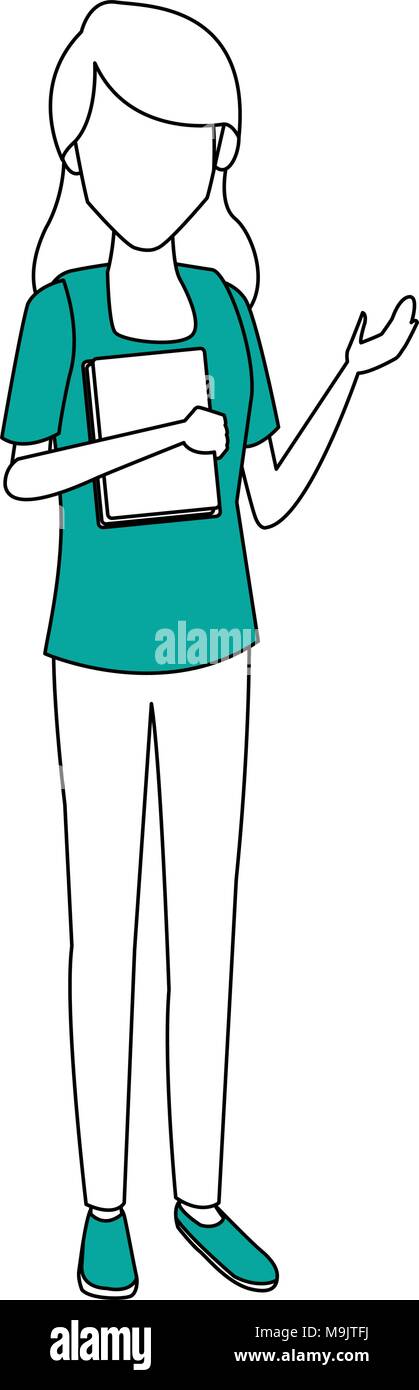 Young female student cartoon vector illustration graphic design Stock ...