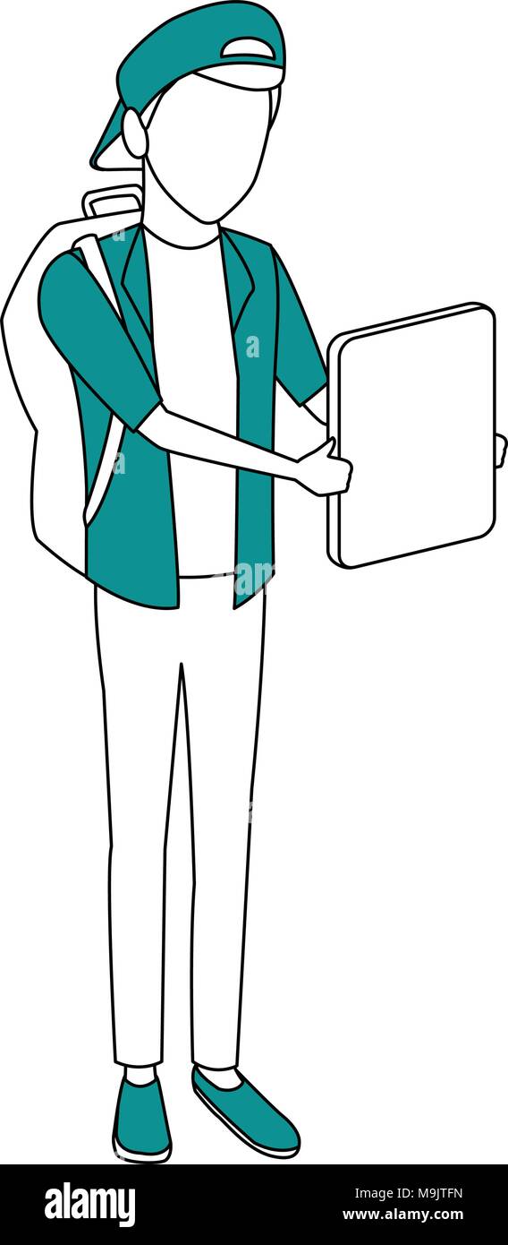 Young male student cartoon vector illustration graphic design Stock ...