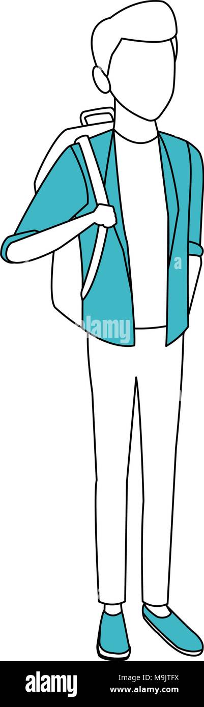 Young male student cartoon vector illustration graphic design Stock ...
