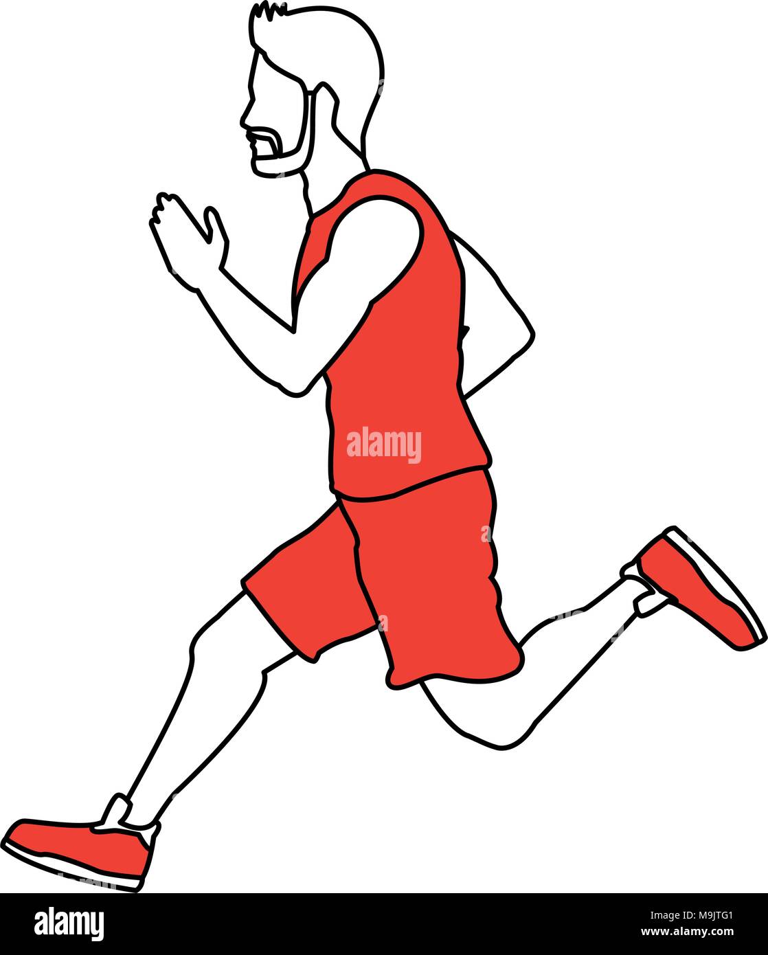Fitness man running cartoon vector illustration graphic design Stock ...