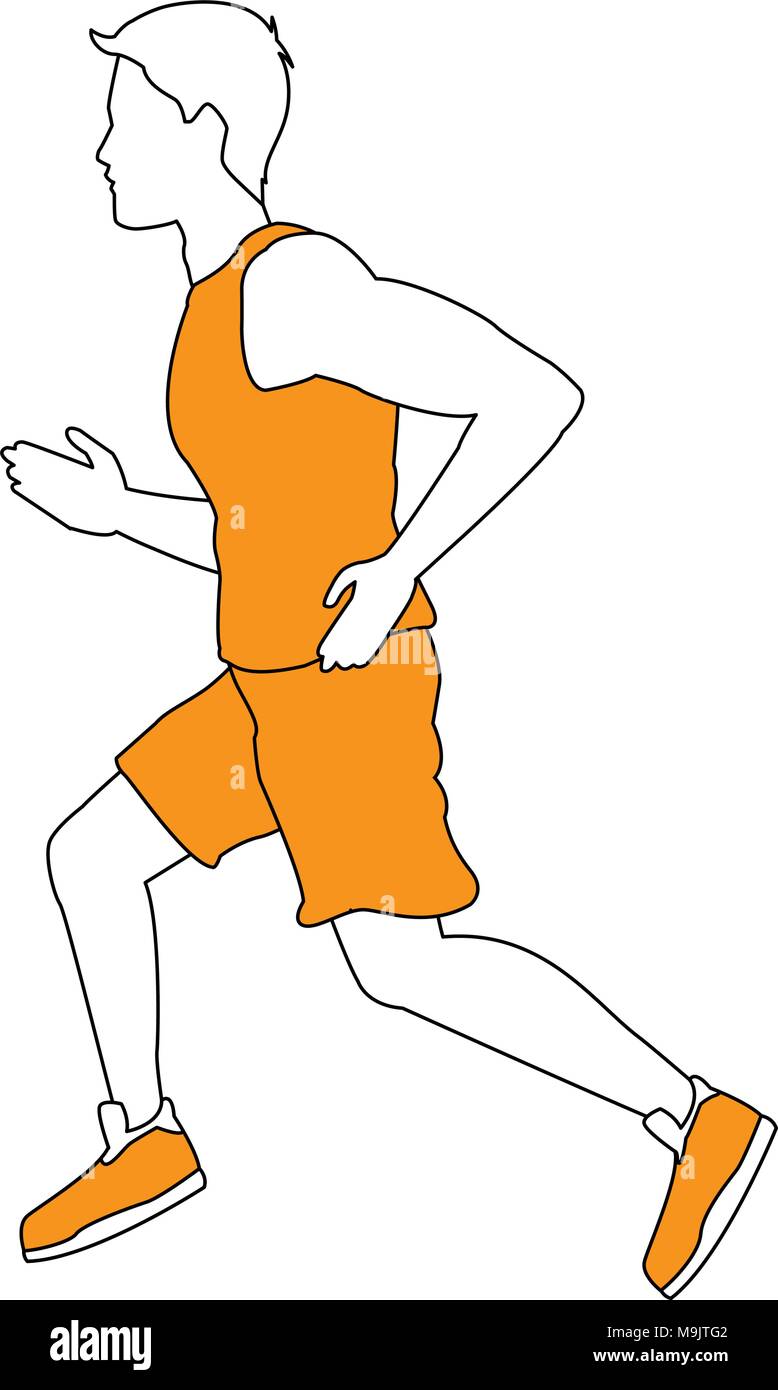 Fitness man running cartoon vector illustration graphic design Stock ...
