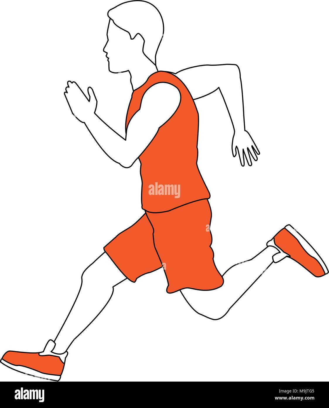 Fitness man running cartoon vector illustration graphic design Stock ...