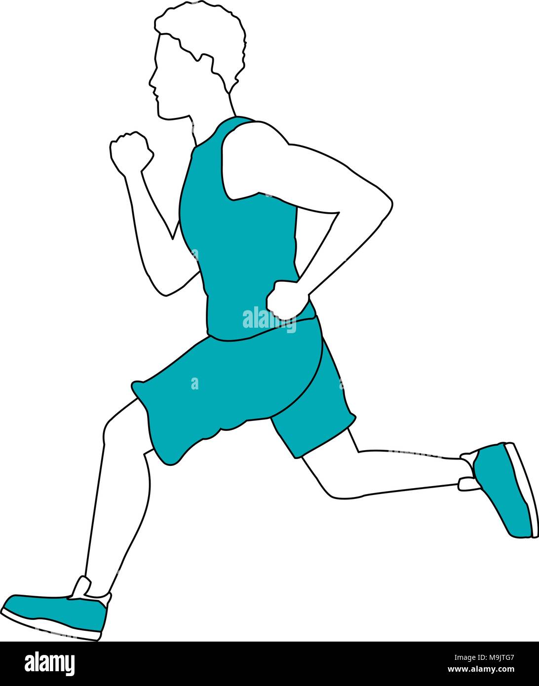 Fitness man running cartoon vector illustration graphic design Stock ...