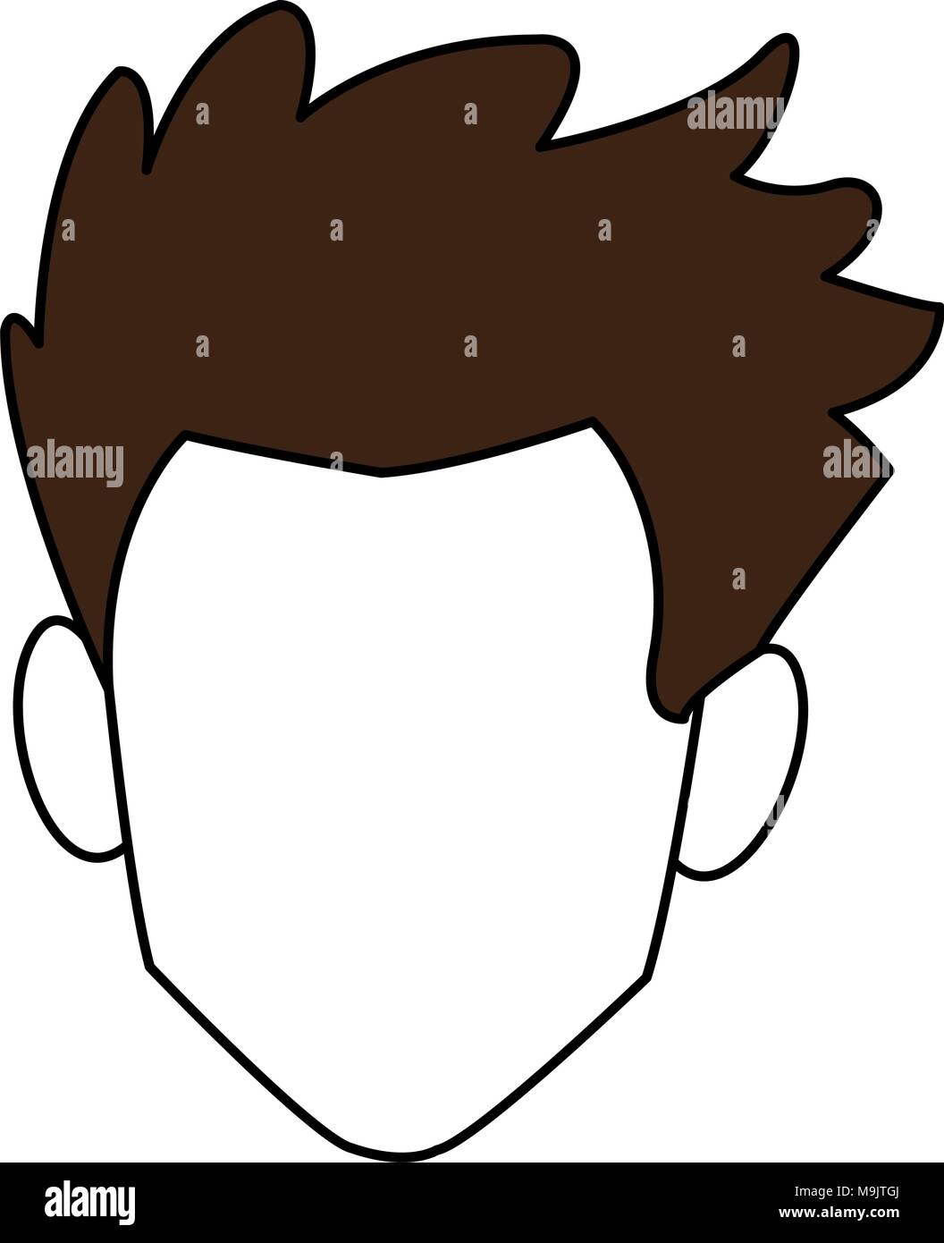 Young man faceless cartoon vector illustration graphic design Stock ...