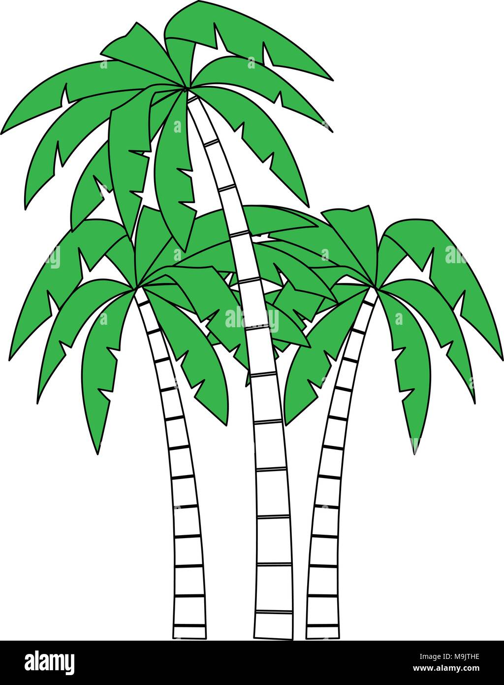 Tree palms cartoons vector illustration graphic design Stock Vector ...