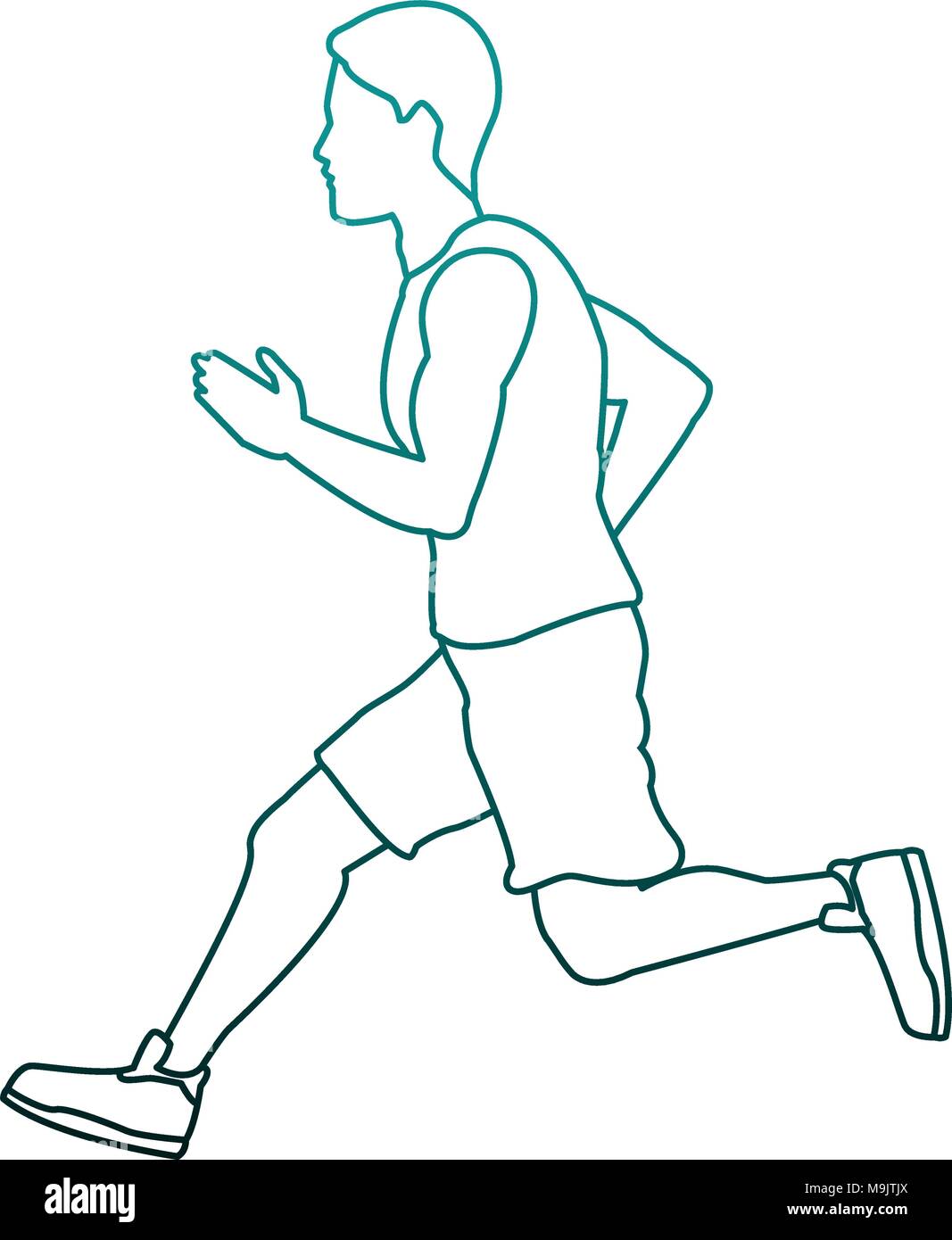 Fitness man running cartoon vector illustration graphic design Stock ...