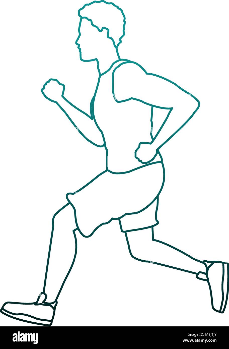 Fitness man running cartoon vector illustration graphic design Stock ...