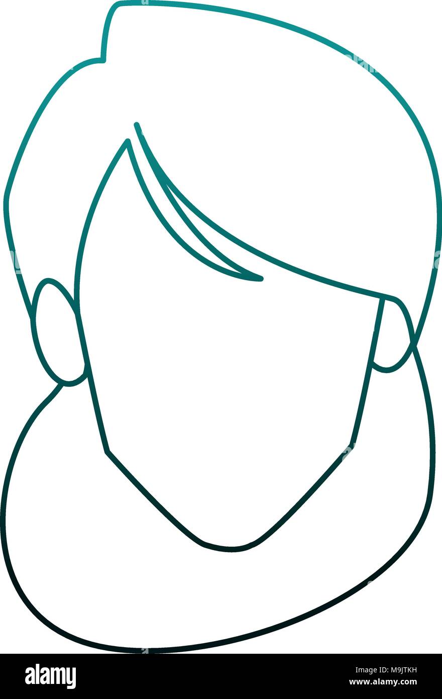 Young woman faceless cartoon vector illustration graphic design Stock ...