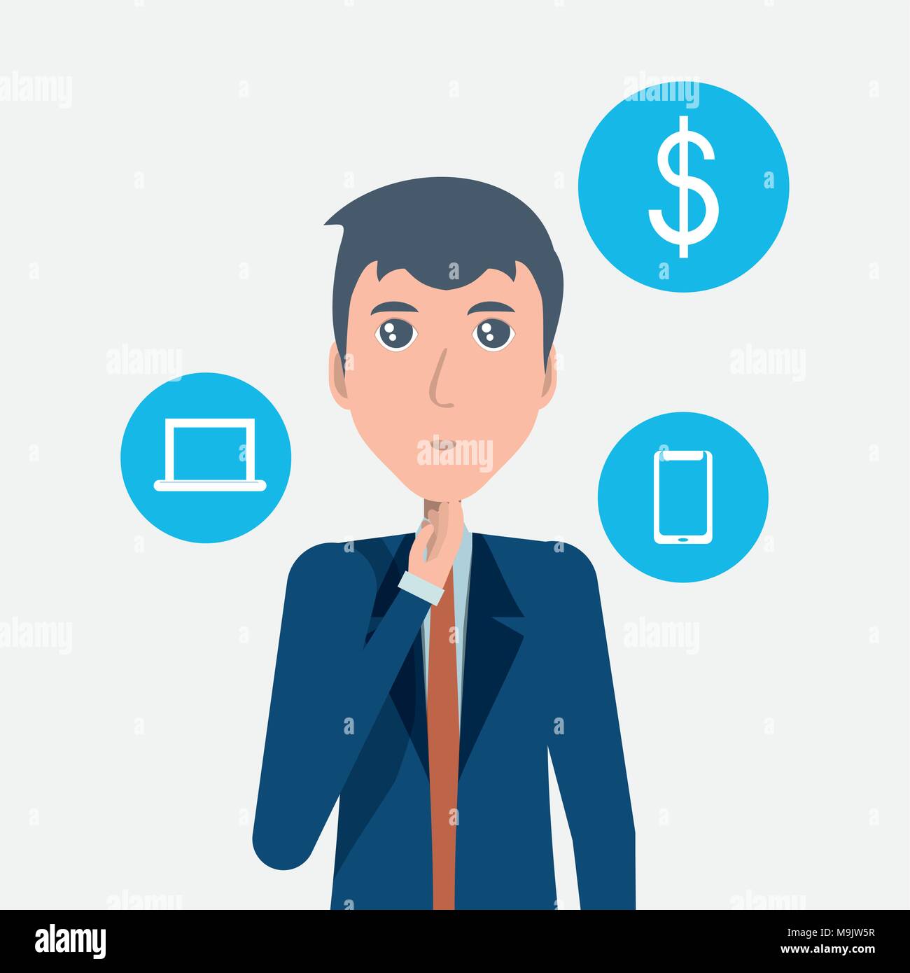 Business Man Thinking Animation