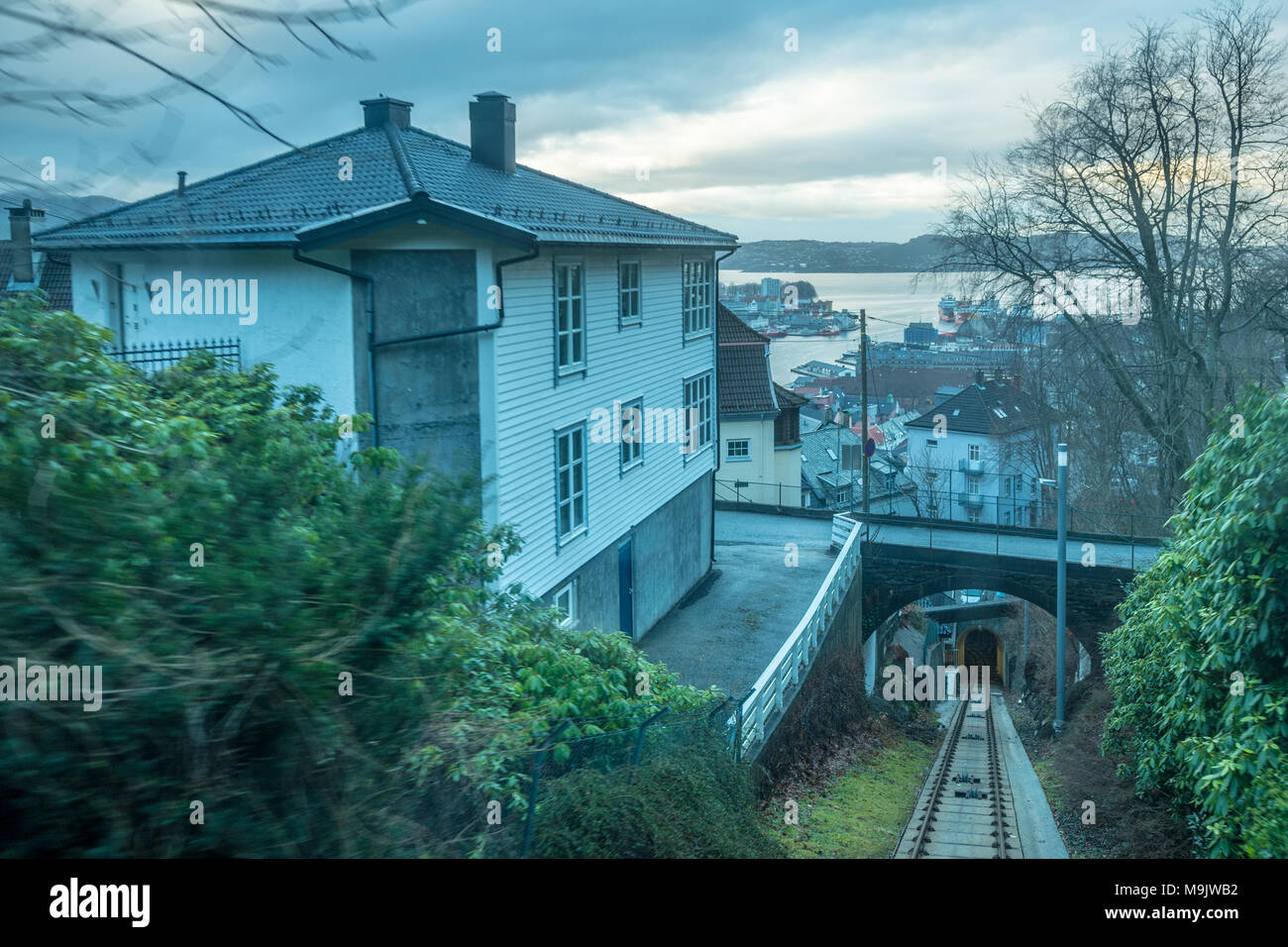 Floibanen funicular rail hi-res stock photography and images - Alamy