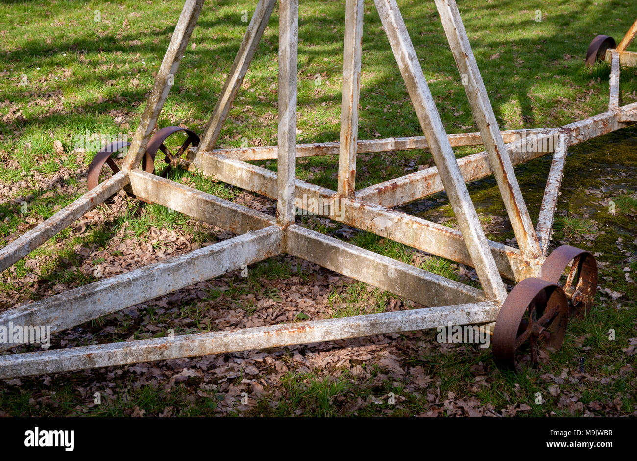 Cricket sight screen frames off-season at the recreation ground in ...