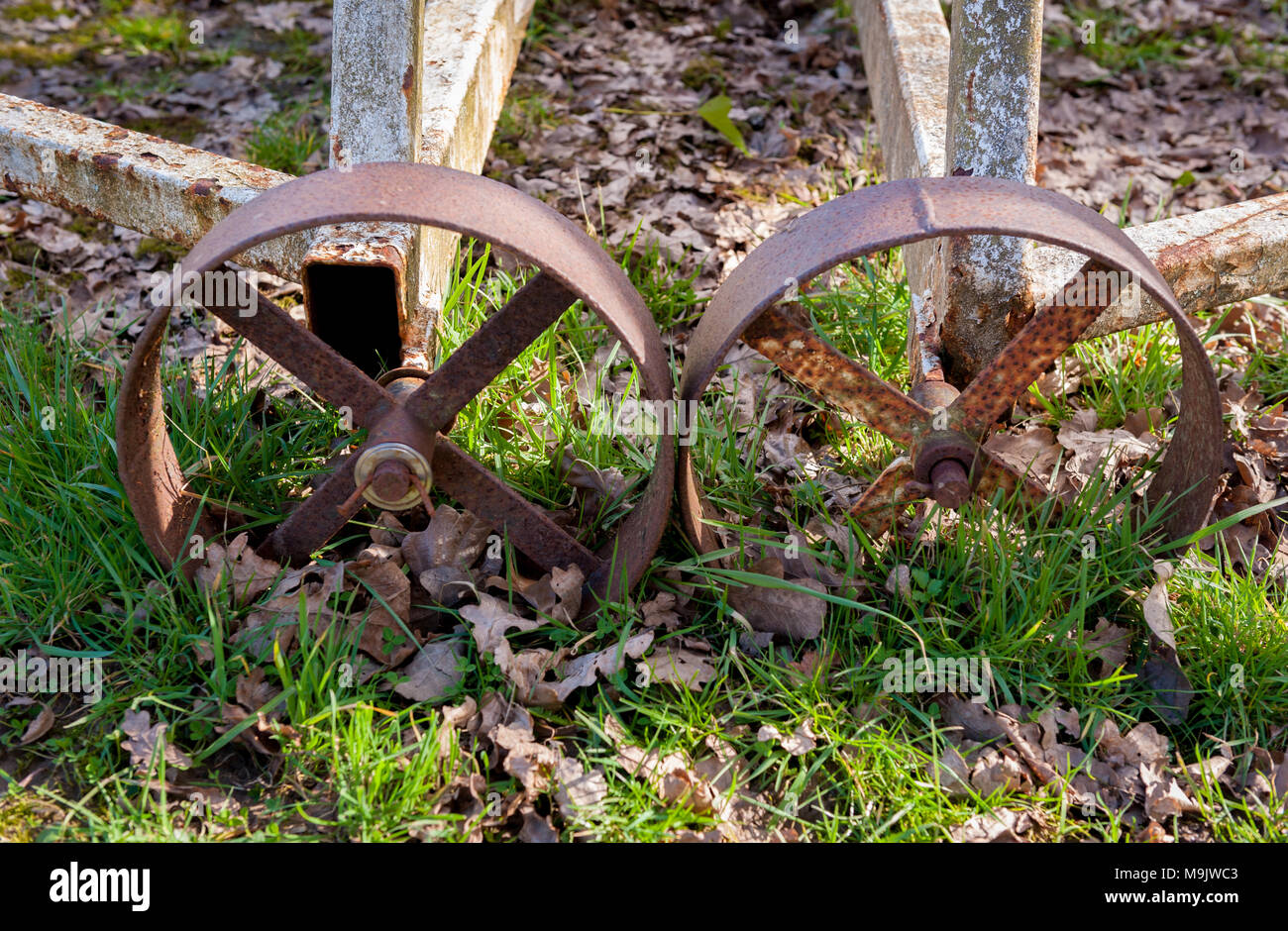 Cricket sight screen frames off-season at the recreation ground in ...