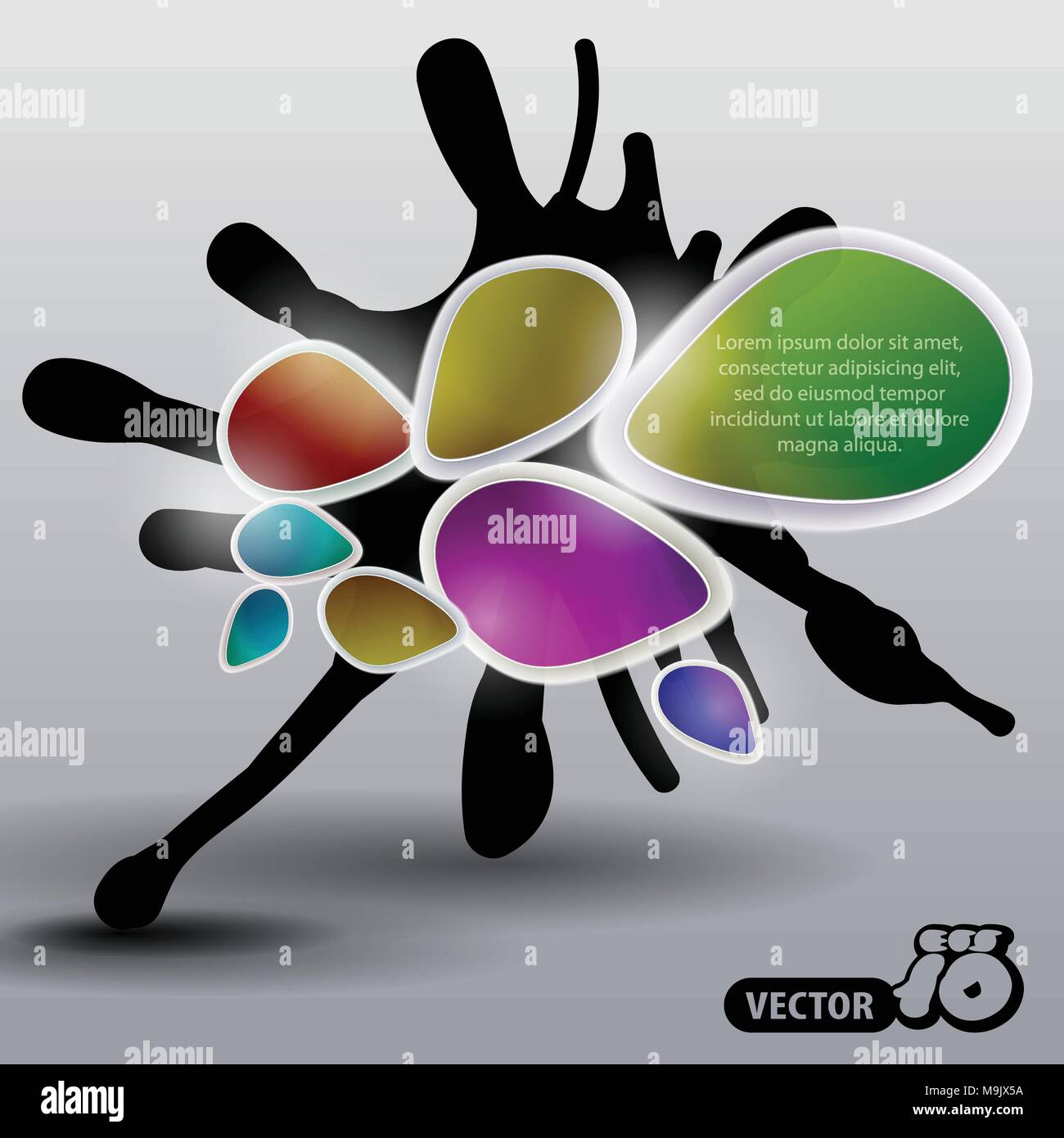 Abstract Colorful Paint Splash Speech Bubble Concept for Web and ...