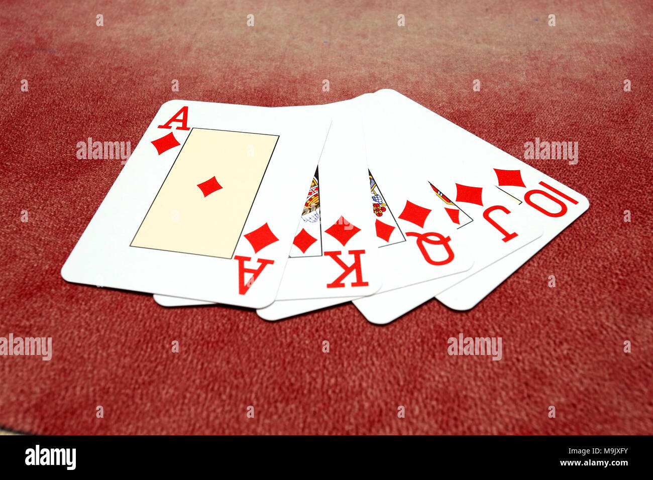 Royal flush of diamonds hi-res stock photography and images - Alamy