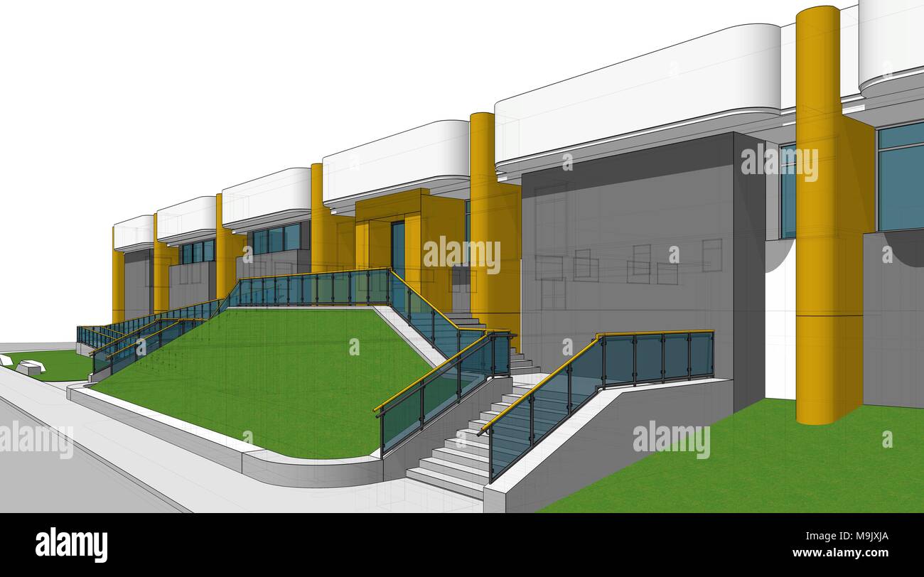 architecture building 3d illustration Stock Photo - Alamy