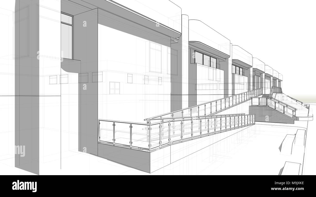 architecture building 3d illustration Stock Photo - Alamy