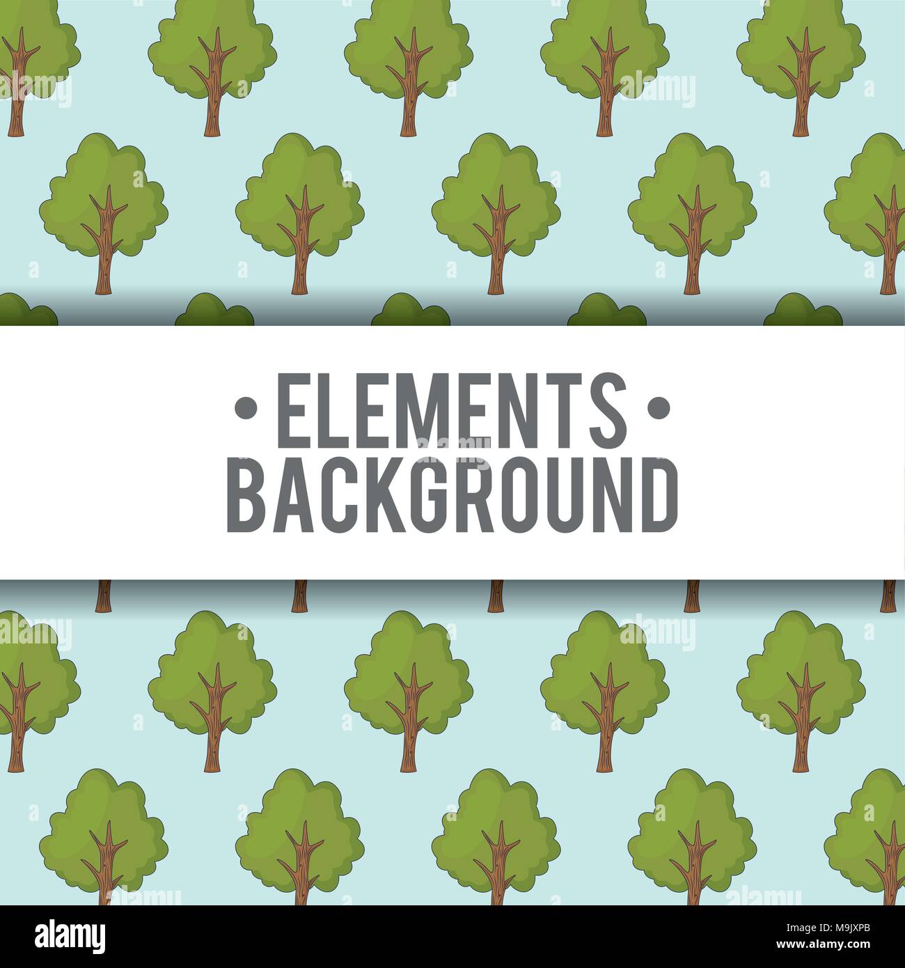 Elements background design with trees, colorful design. vector ...