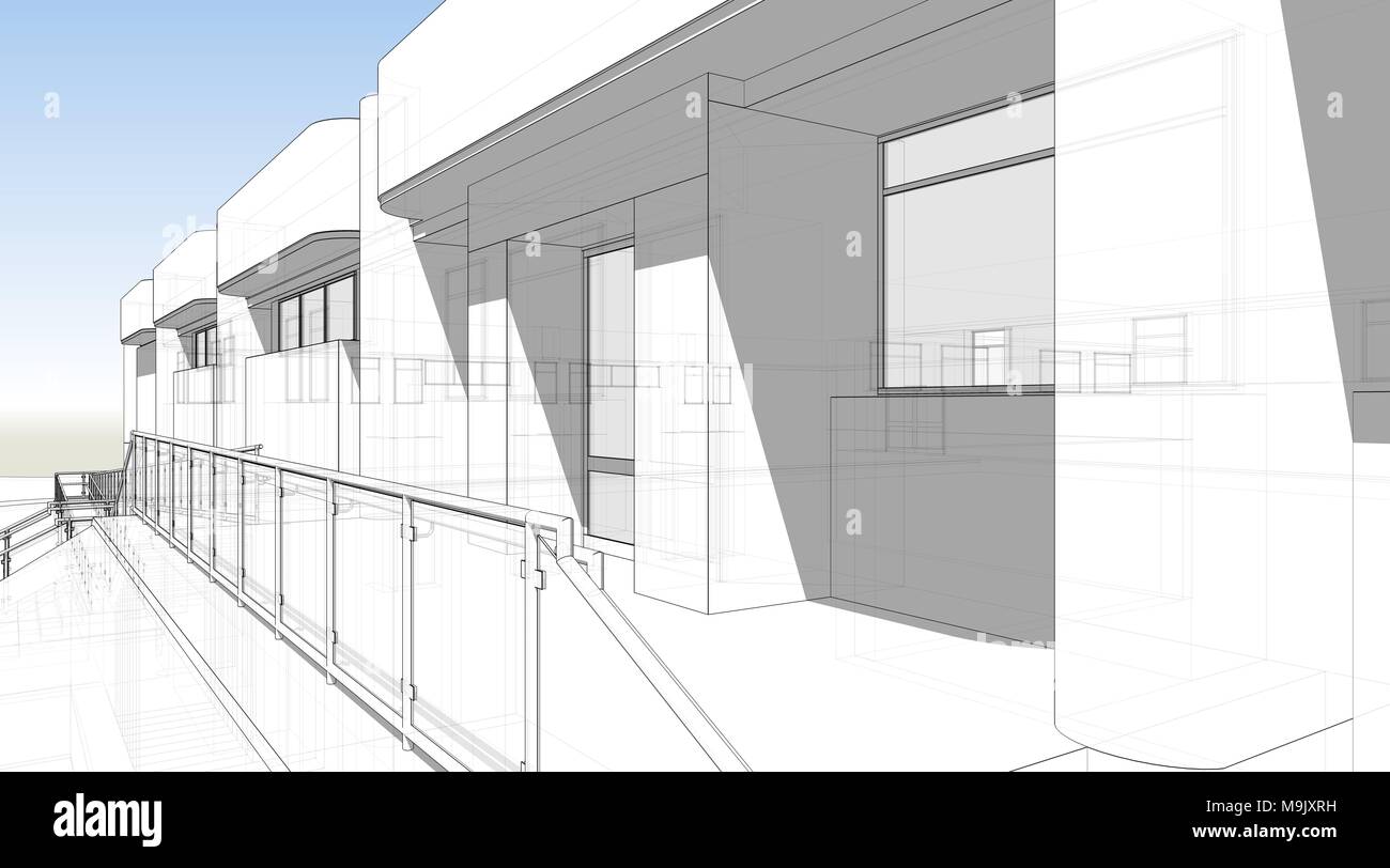 architecture building 3d illustration Stock Photo - Alamy