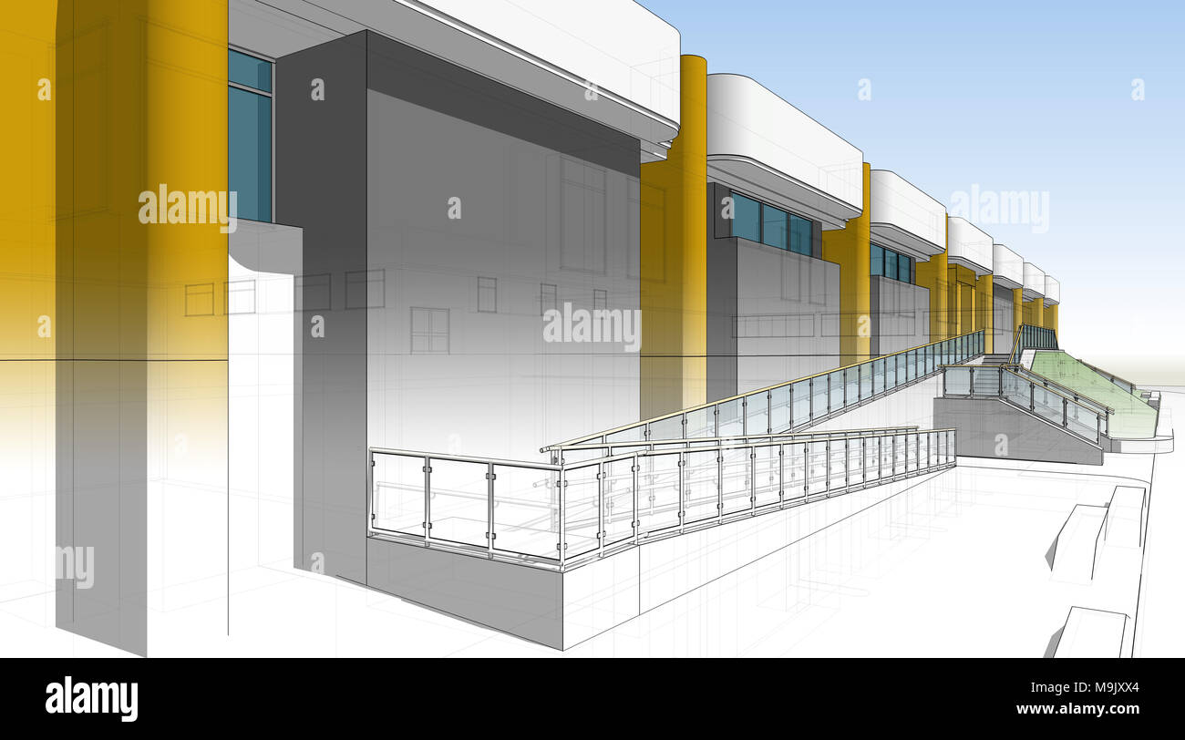 architecture building 3d illustration Stock Photo - Alamy