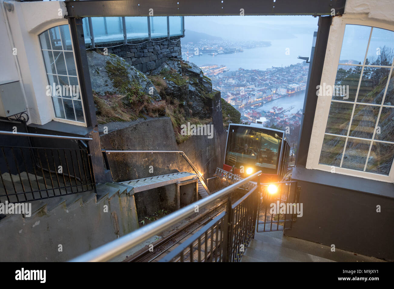 Floibanen funicular rail hi-res stock photography and images - Alamy