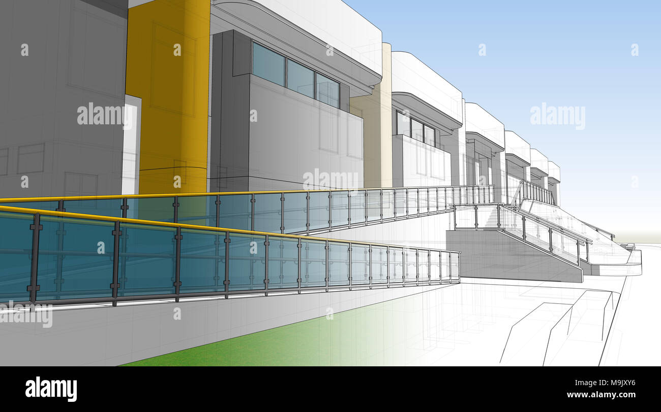 architecture building 3d illustration Stock Photo - Alamy