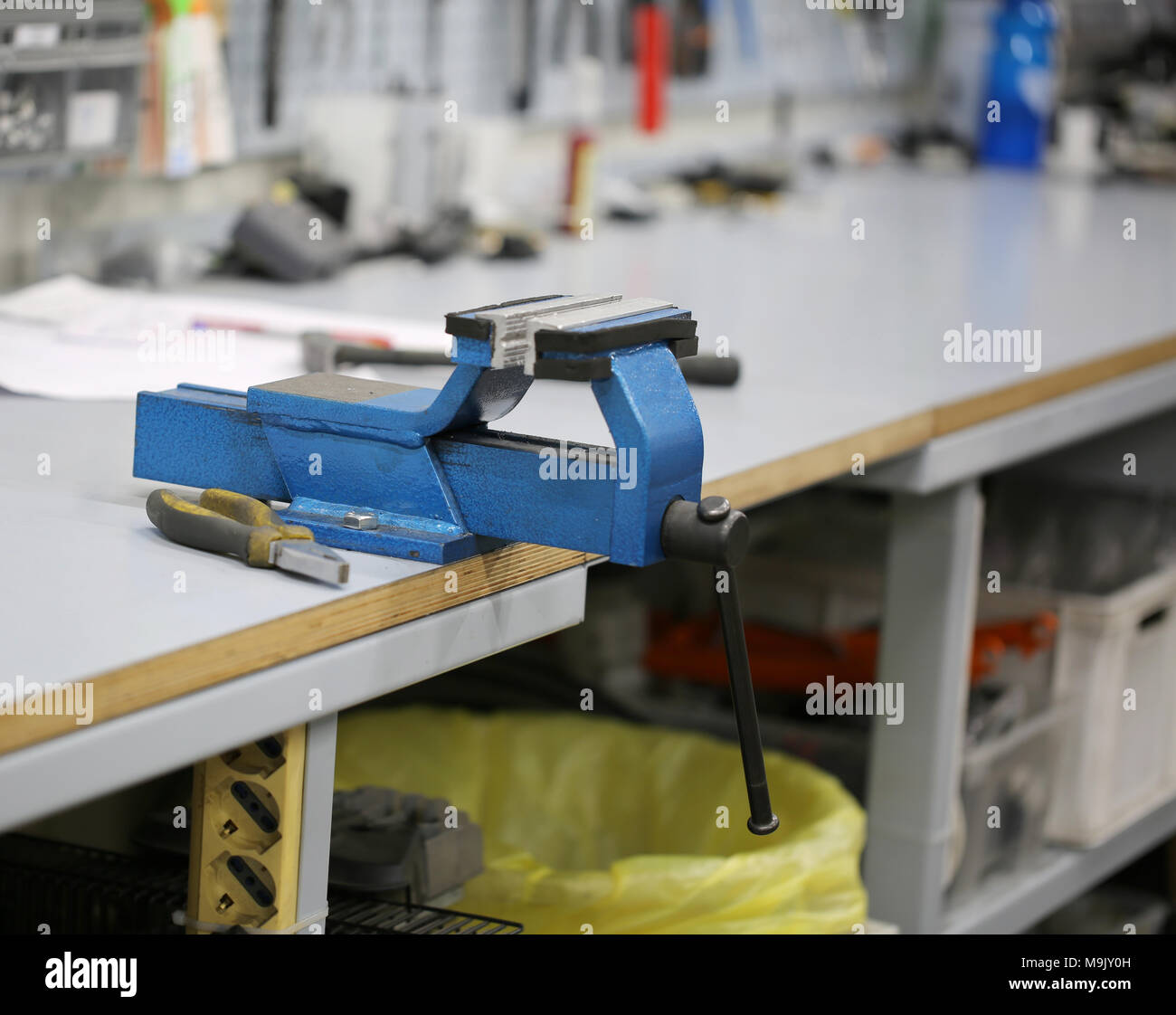 large iron vice inside a mechanical workshop for item repair Stock ...