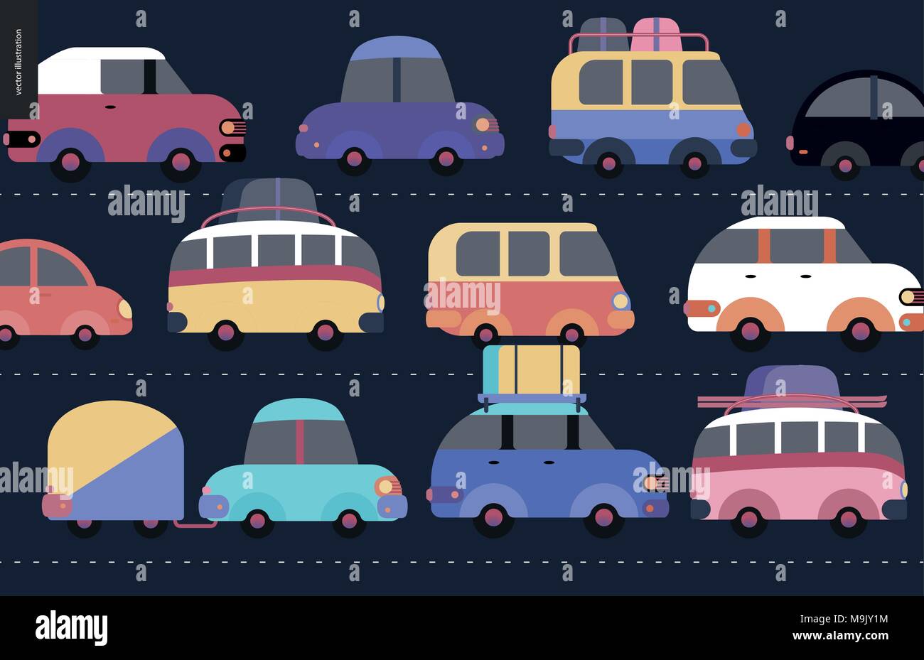 Traffic cars congestion illustration Stock Vector Images - Alamy