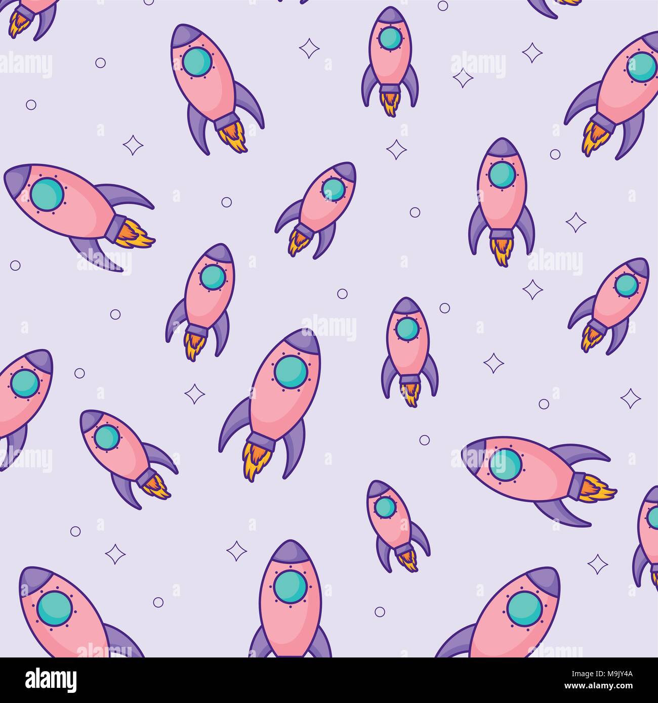cute rockets background, colorful design. vector illustration Stock ...