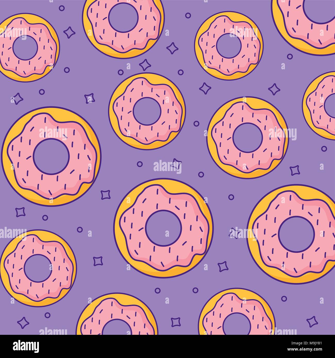 sweet donuts background, colorful design. vector illustration Stock ...