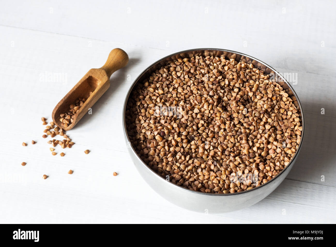 roasted buckwheat in bowl. healthy lifestyle concept Stock Photo - Alamy