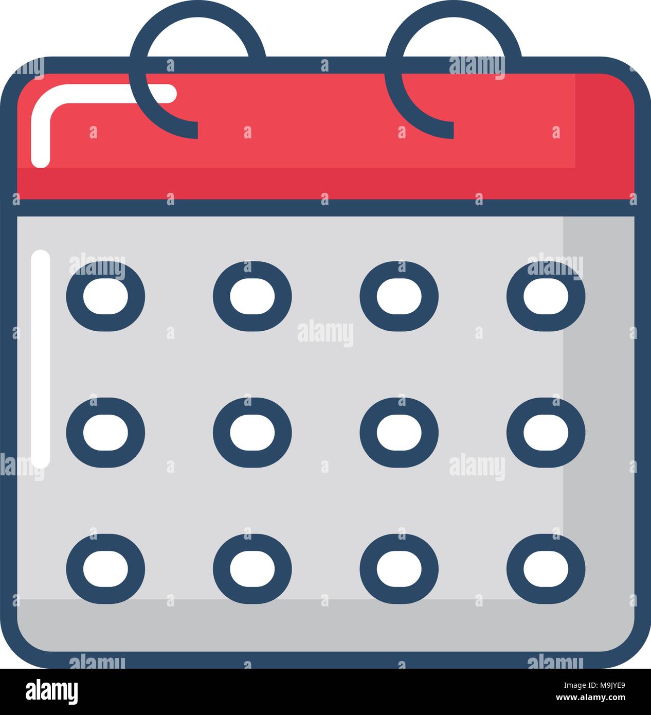 calendar planner icon over white background, colorful design. vector ...