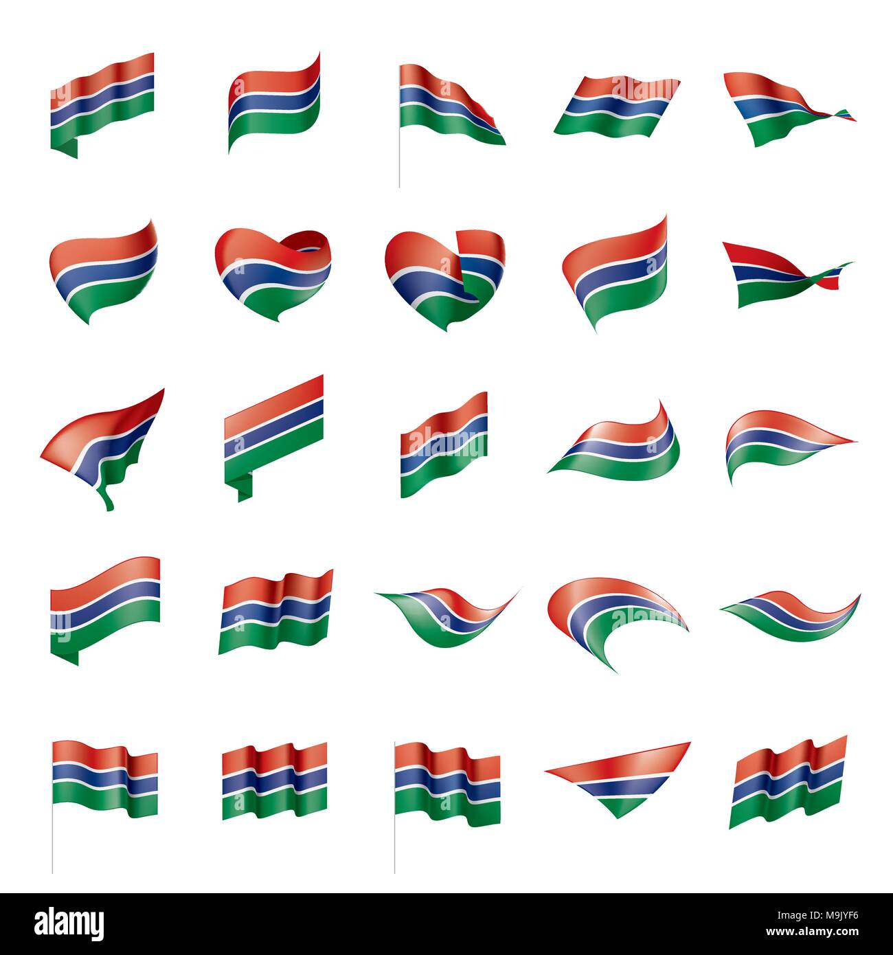 Gambia flag waving national symbol Cut Out Stock Images & Pictures - Alamy