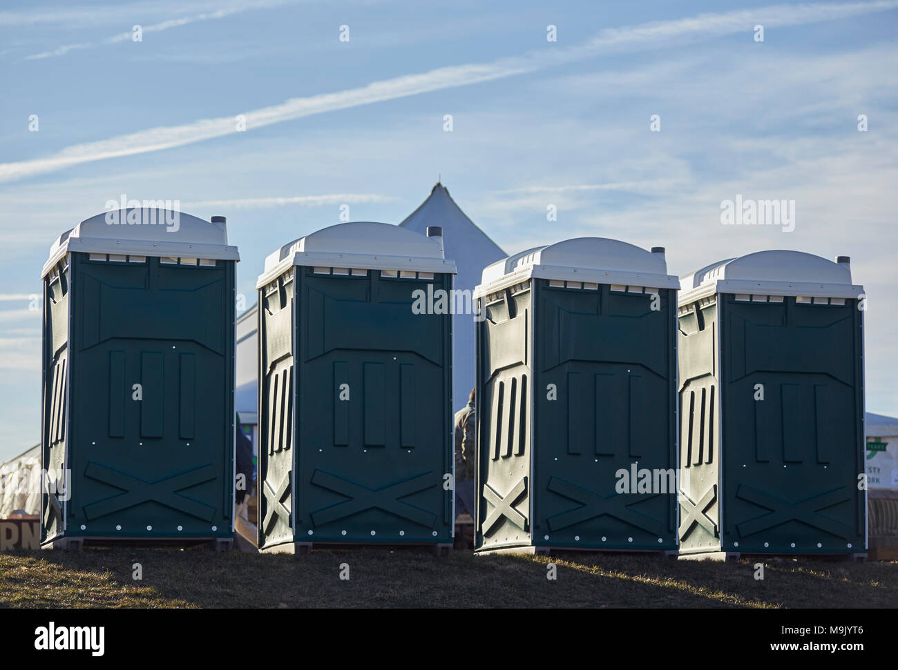 Portable toilets at a Mud Sale, Amish Country, Lancaster County ...