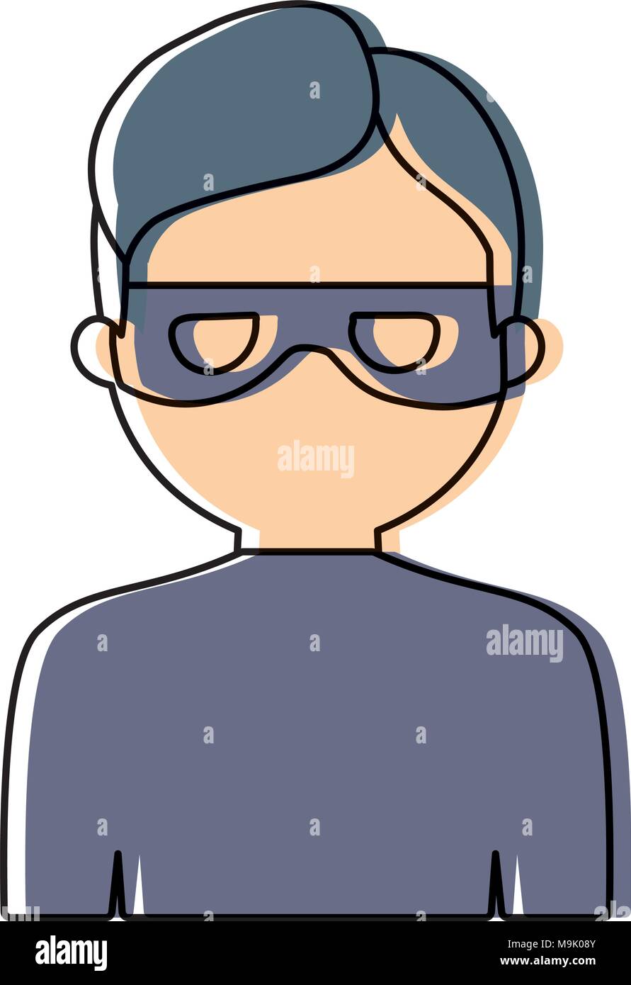 cartoon thief icon over white background, colorful design. vector ...