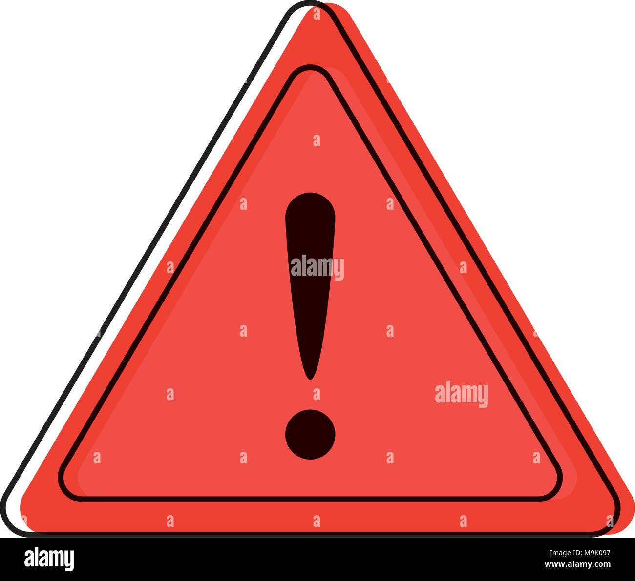 warning sign icon over white background, colorful design. vector ...