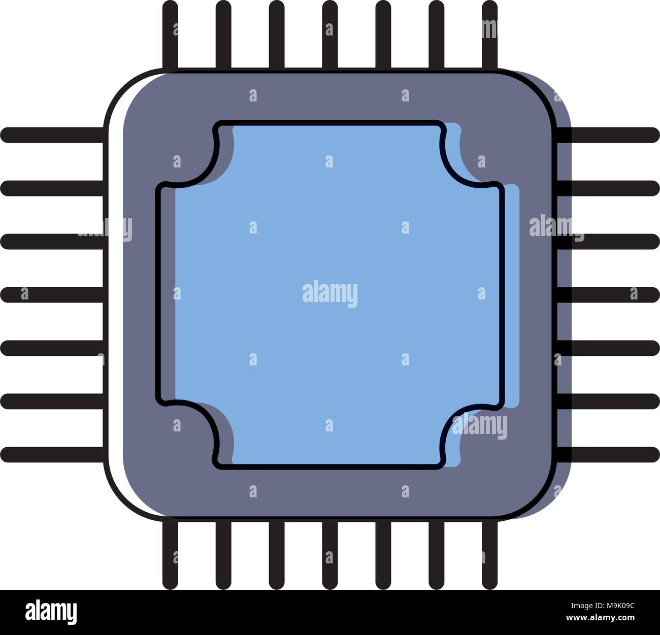 computer chip icon over white background, colorful design. vector ...