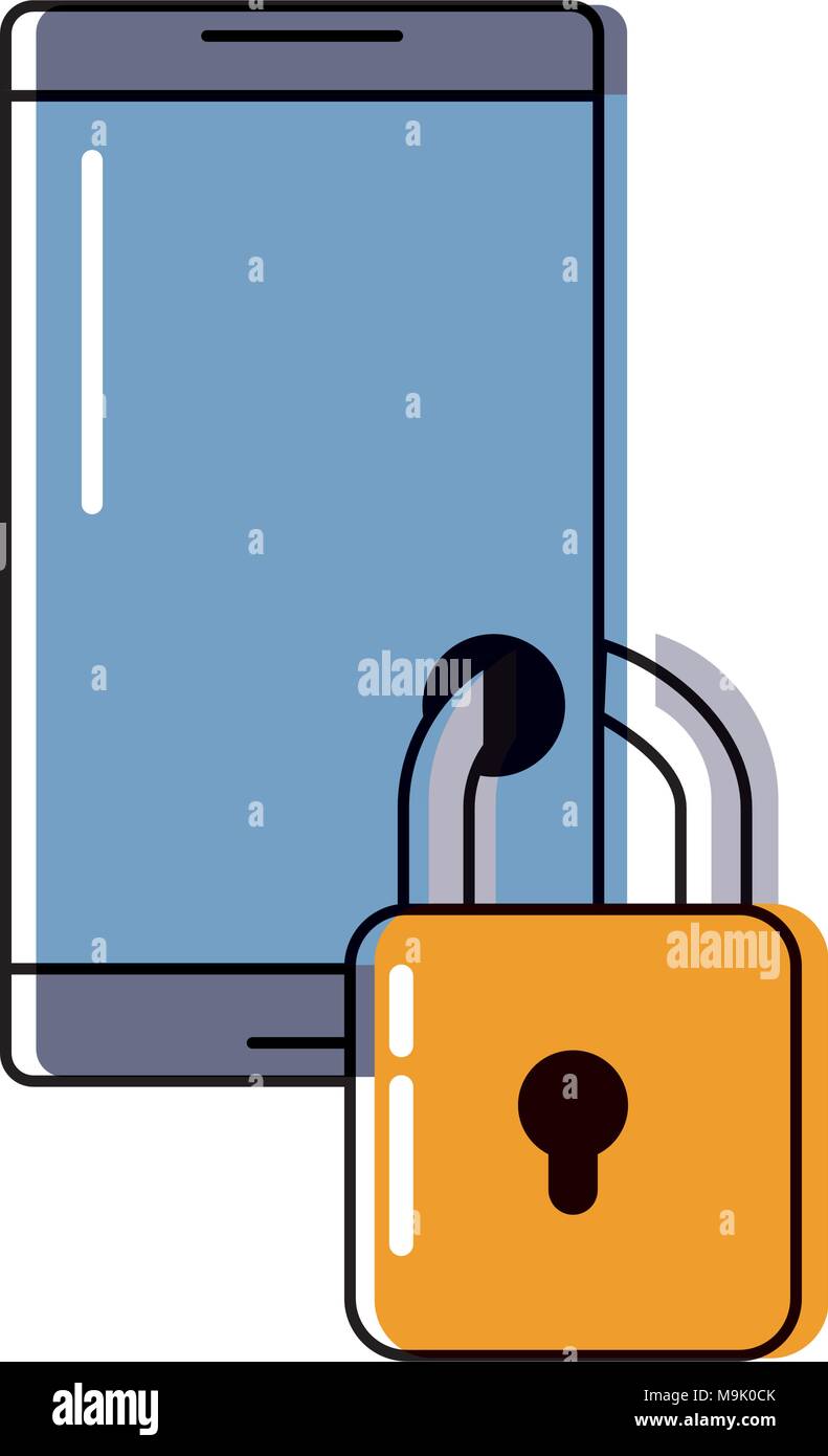 Secure smartphone icon. Mobile device security sign. Cellphone and ...