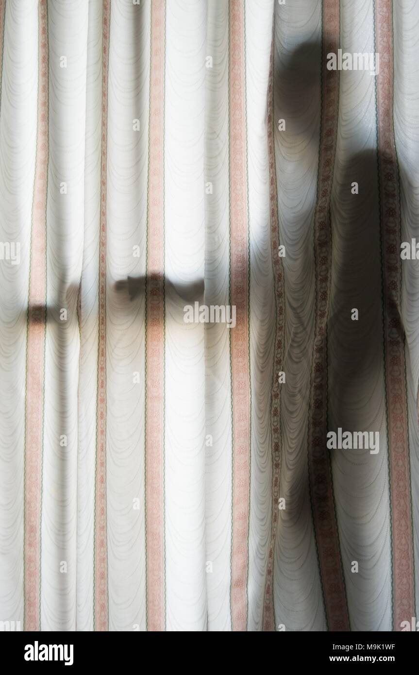Silhouette of a man behind a profile curtain Stock Photo - Alamy