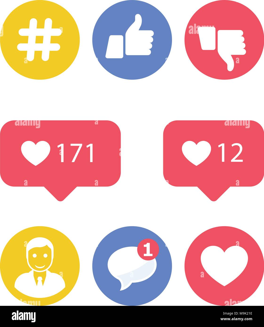 Smm and social activity icons - likes and shares, social promotion ...