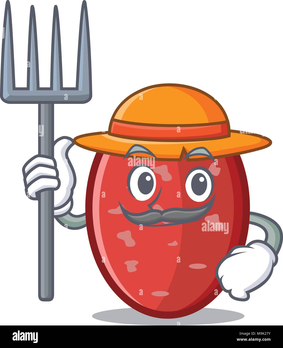 Farmer salami character cartoon style Stock Vector Image & Art - Alamy