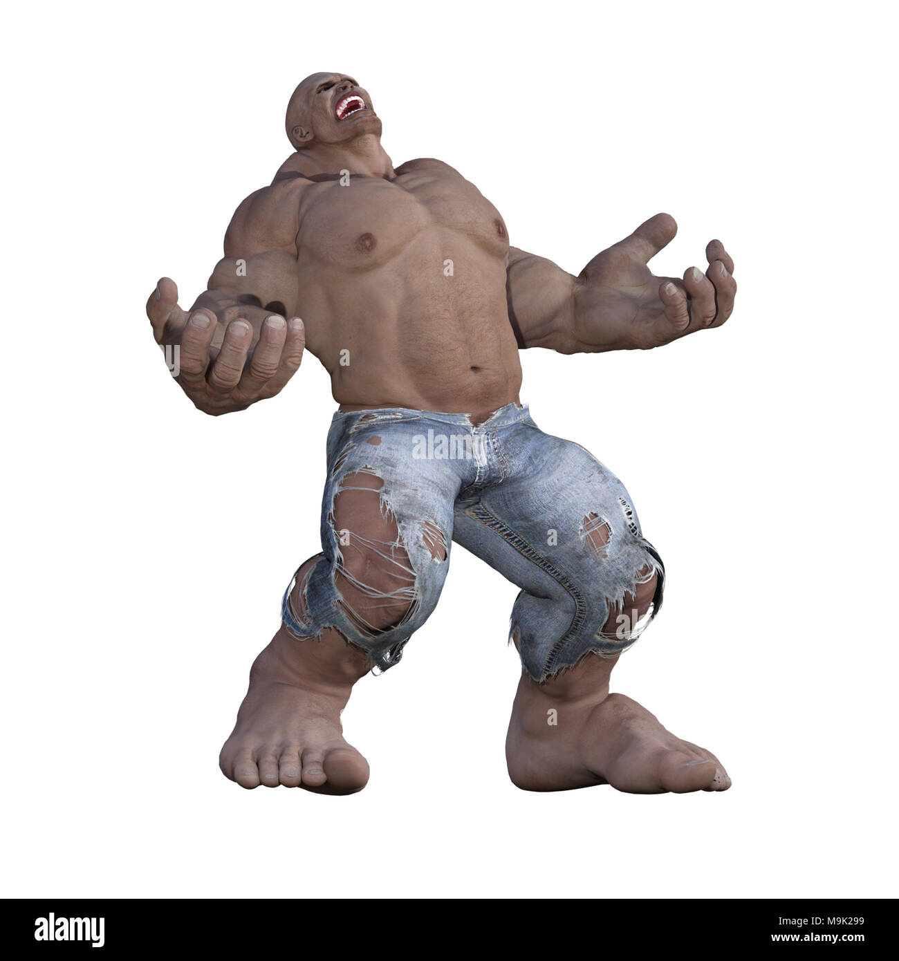 Angry Giant isolated on white, 3d render Stock Photo - Alamy